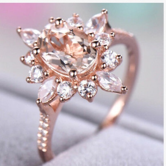 Jewelry | Gorgeous Rose Gold Champagne Flower Princess Cut | Poshmark